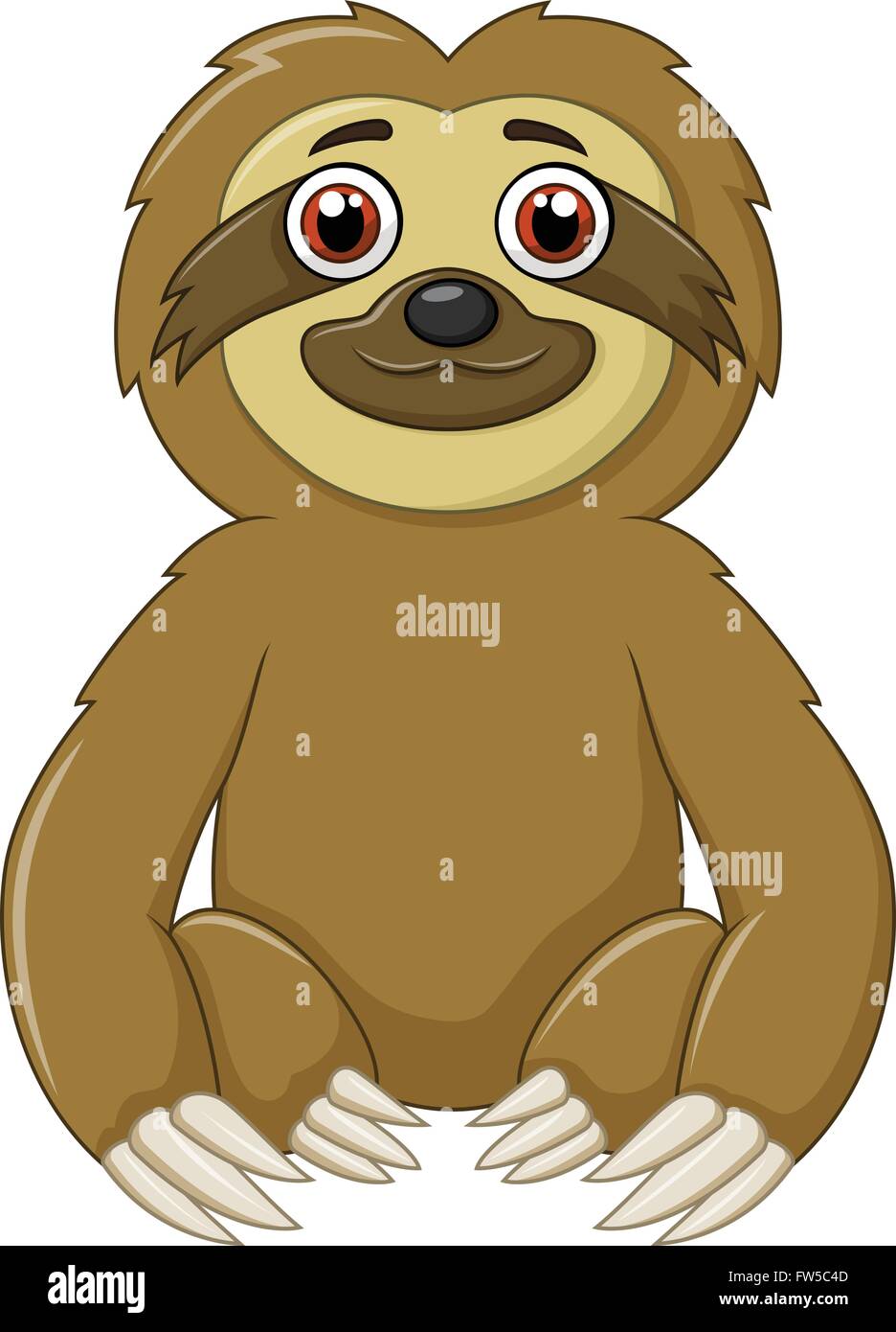 Cartoon funny sloth animal sitting Stock Vector Image & Art - Alamy