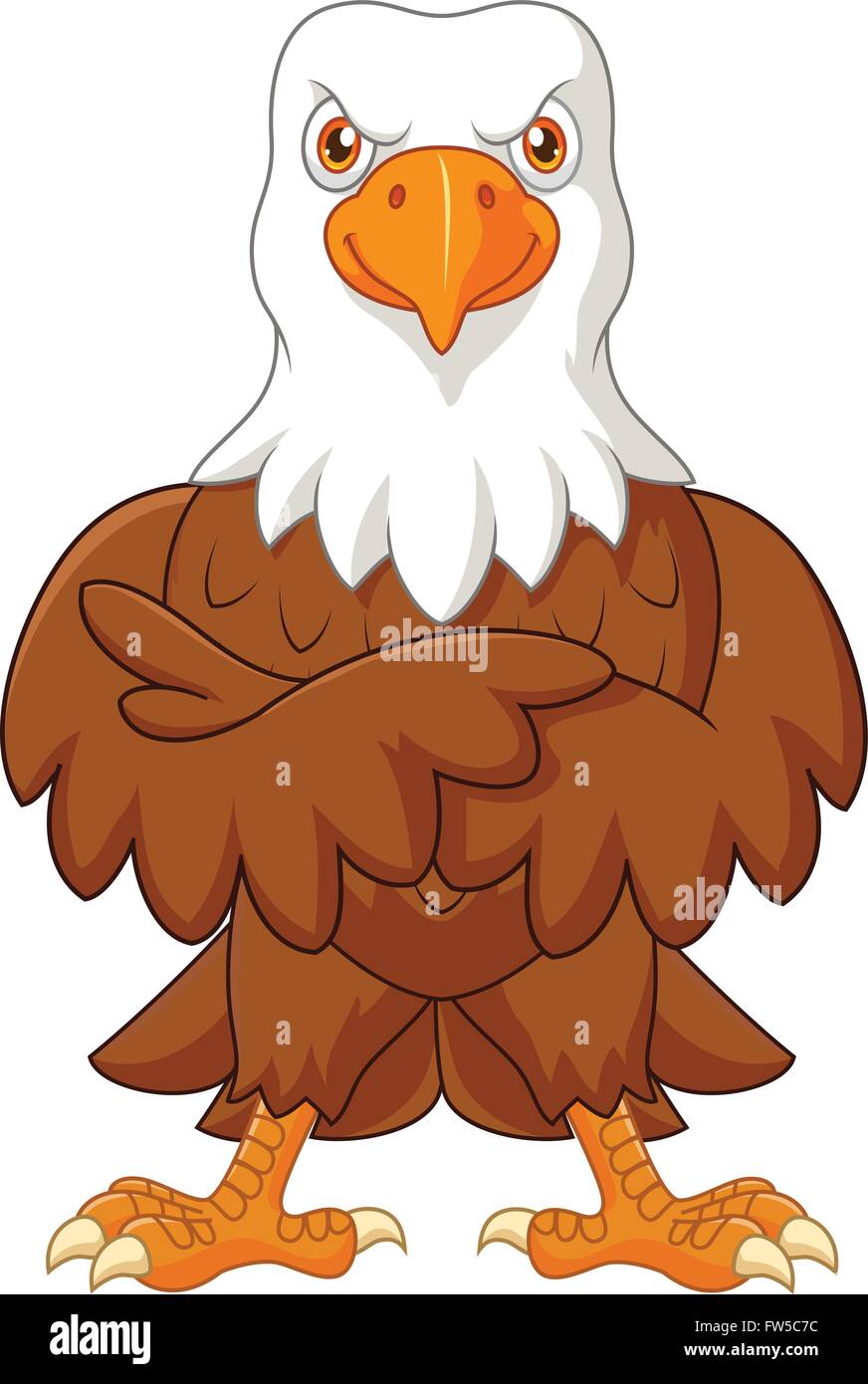 Cute eagle cartoon posing isolated on white background Stock Vector ...