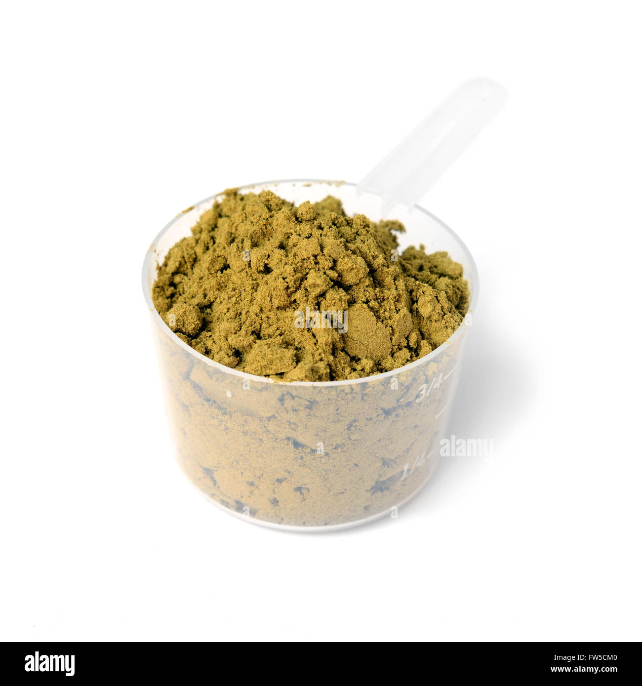 raw organic hemp protein powder isolated on white Stock Photo - Alamy