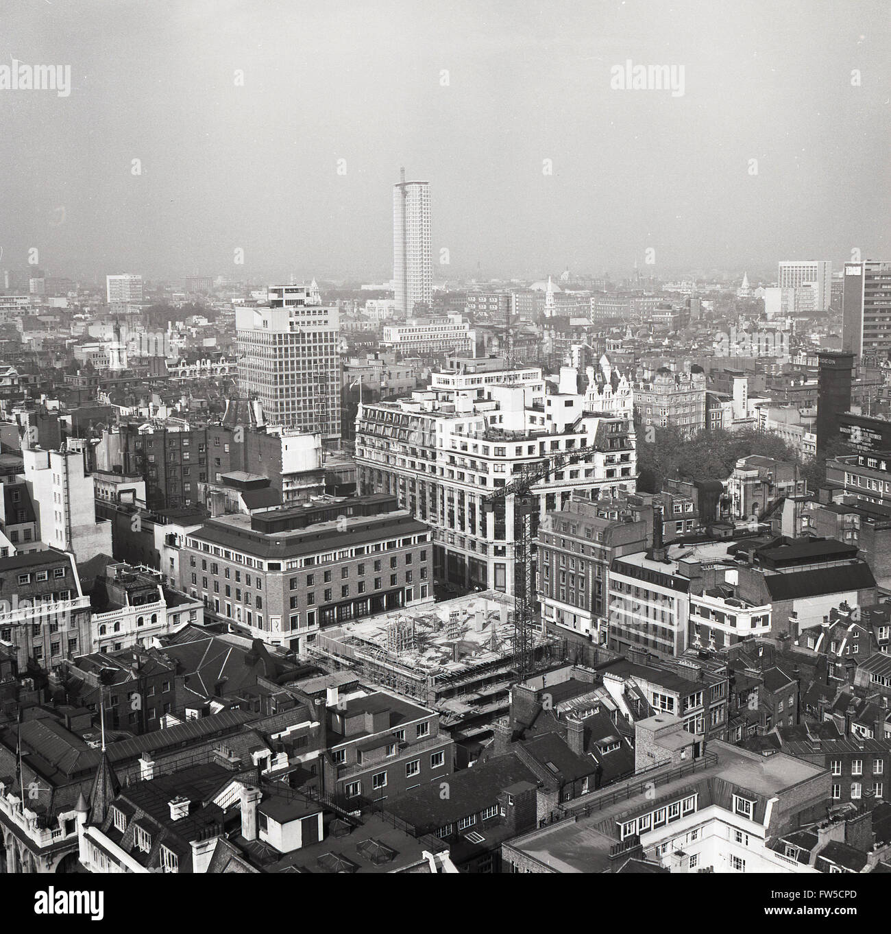 1960s historical view from above of the city of London showing only one ...