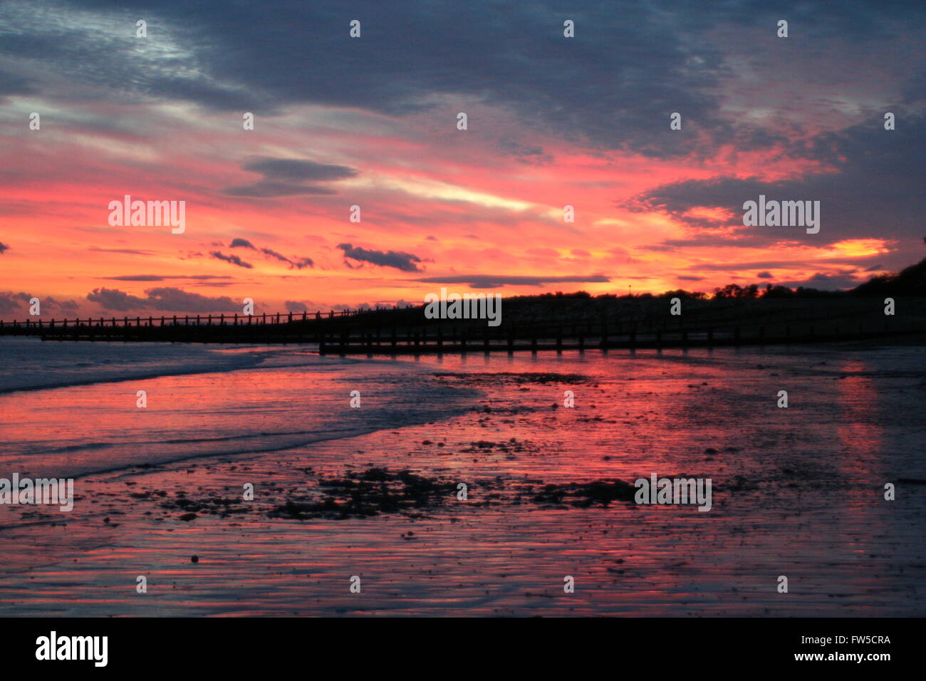 Winter Sunset at Climping Beach Stock Photo - Alamy