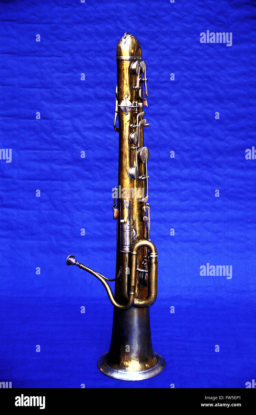 INSTRUMENTS - BRASS - OPHICLEIDE by Muller of Lyon c. 1850-1860. On a ...