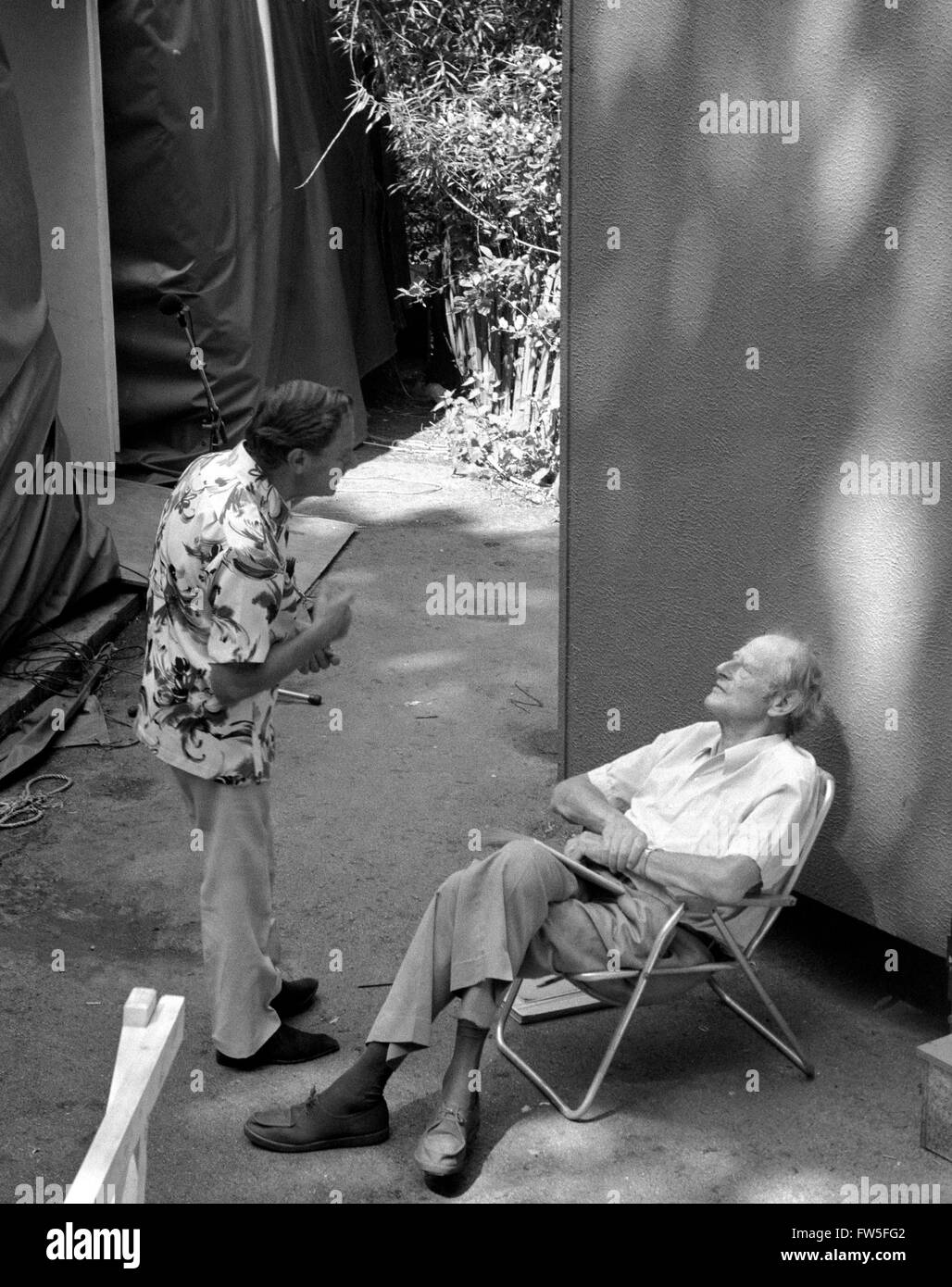 Norman del Mar - conductor. Resting outside his backstage cabin at the ...