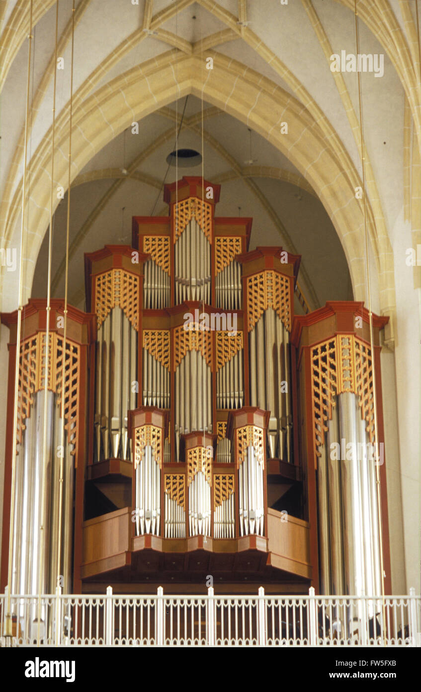 Frauenkirche - view of the organ in the interior of the church in ...