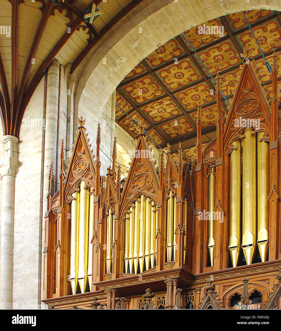 Winchester Cathedral - photograph of the quire / choir stalls and nave ...