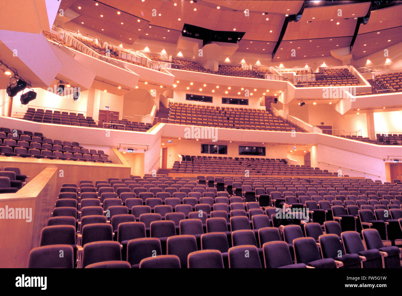 Waterfront Hall - interior view of the auditorium, Belfast, Northern ...