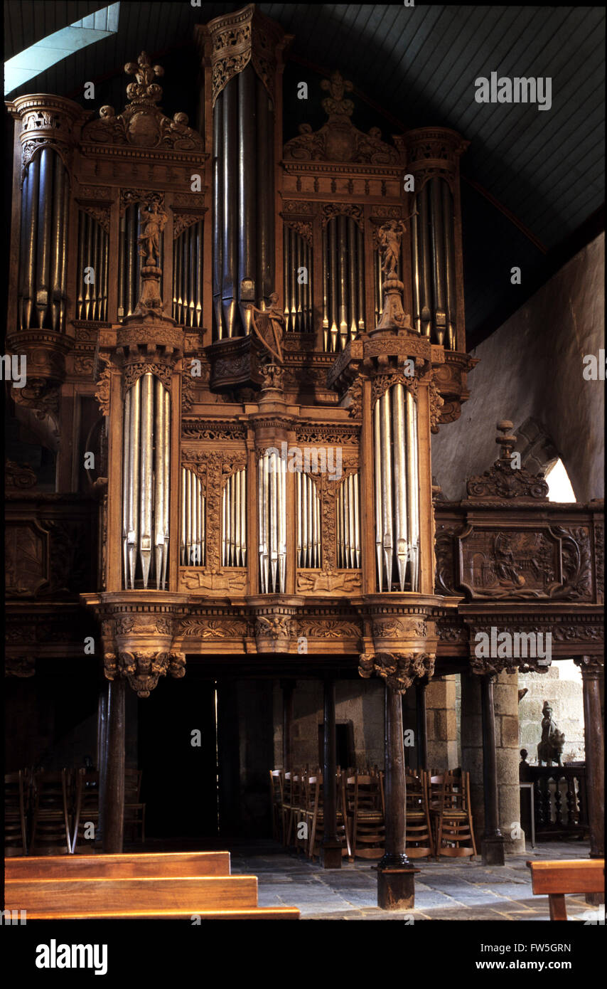 Early Baroque Pipe-Organ. Brittany, Guimiliau Church Stock Photo - Alamy