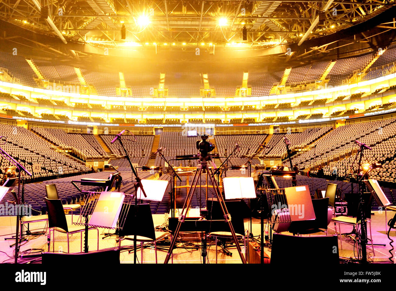 Concert auditorium, seen from the stage, of the O2 Arena, Millennium ...
