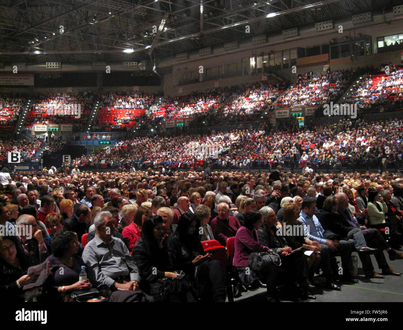 audience in Birmingham NIA, National Indoor Arena, awaiting concert on ...