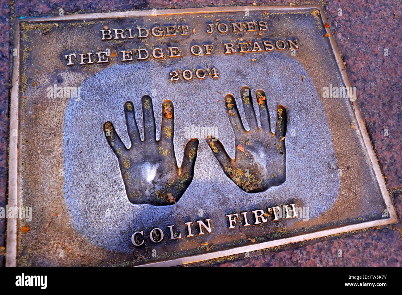 Colin Firth bronze plaque of handprint set into the pavement of ...
