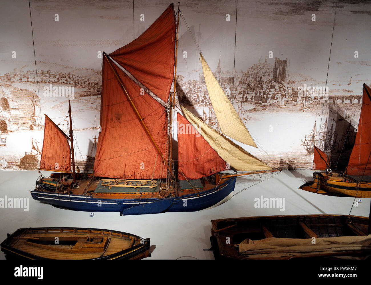 models of Thames and Medway coastal barges from the time of Charles ...