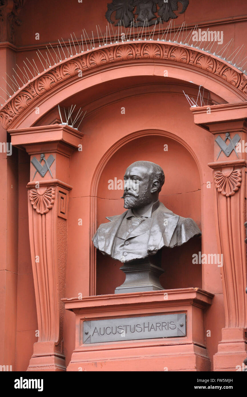 Bust of Augustus Harris, outside Theatre Royal, Drury Lane, Covent ...