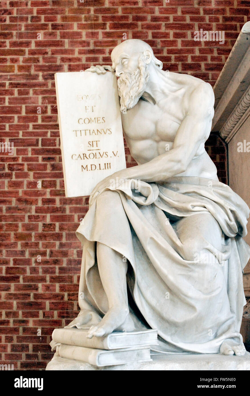 Titian monument, (side detail), in the church of the Frari, the ...