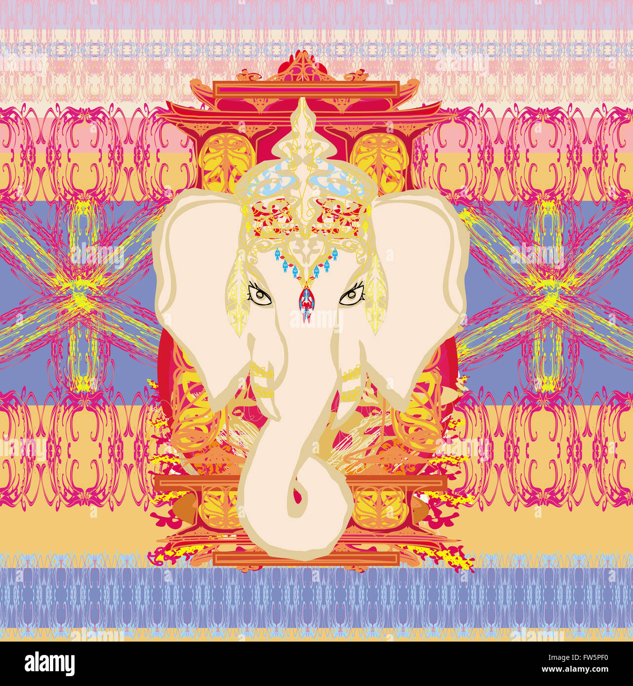 Creative illustration of Hindu Lord Ganesha Stock Photo - Alamy