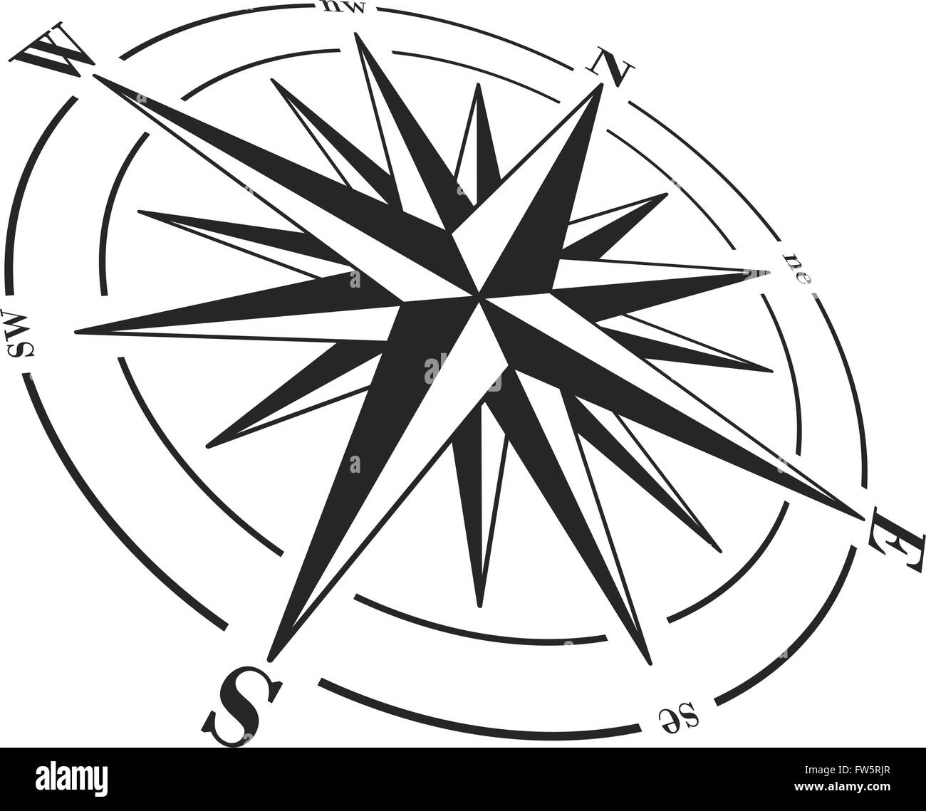 Vintage map and compass Black and White Stock Photos & Images - Alamy