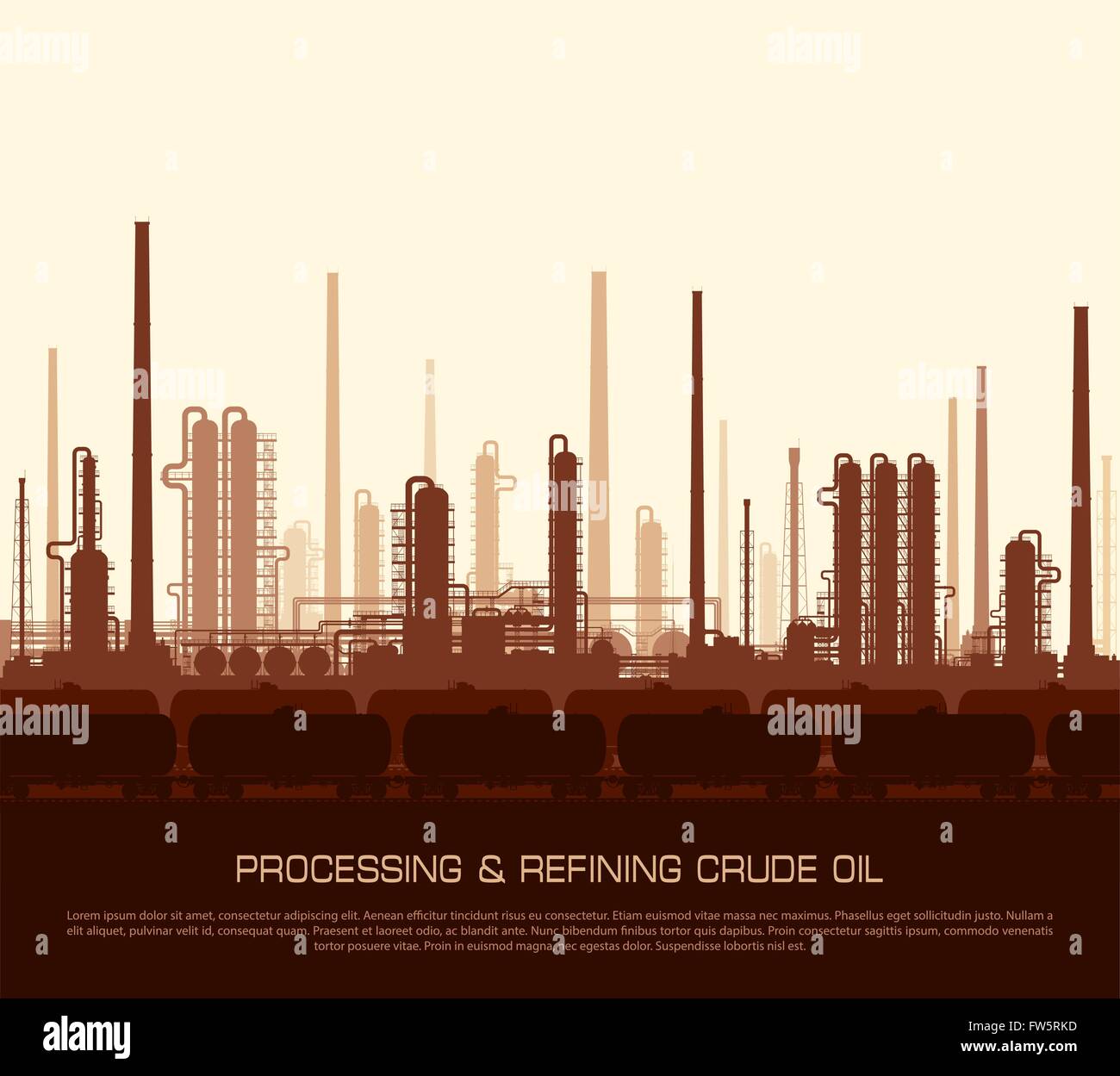 Oil and gas refinery at sunset Stock Vector Image & Art - Alamy