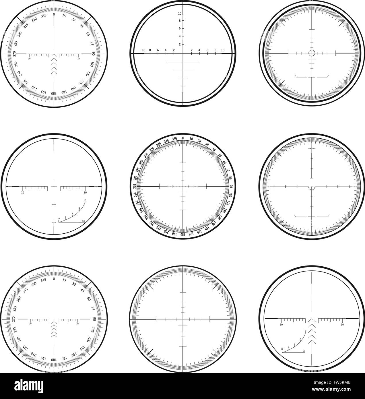 Sniper crosshairs set Stock Vector Image & Art - Alamy