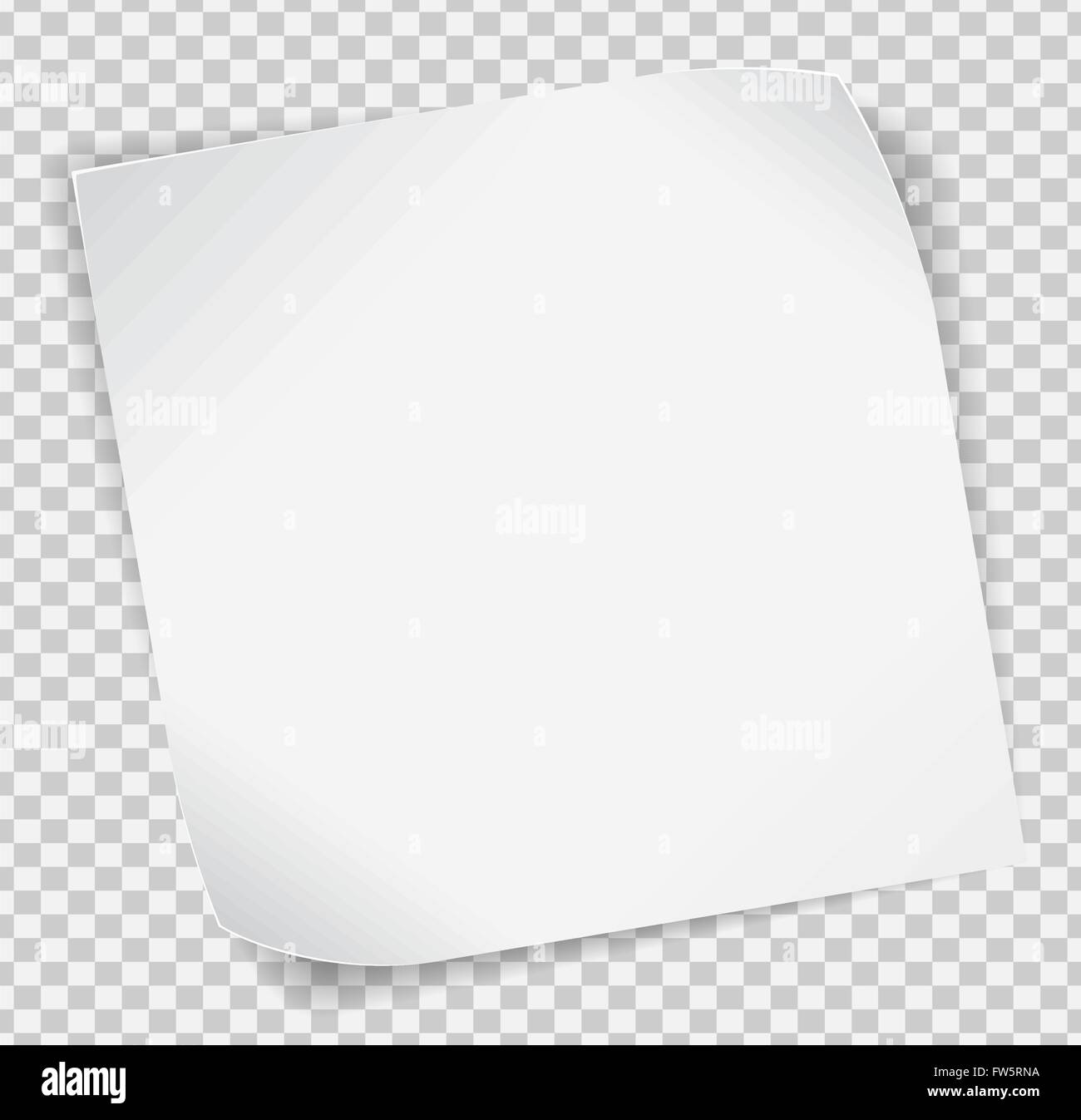 White paper sticker over transparent background Stock Vector Image ...
