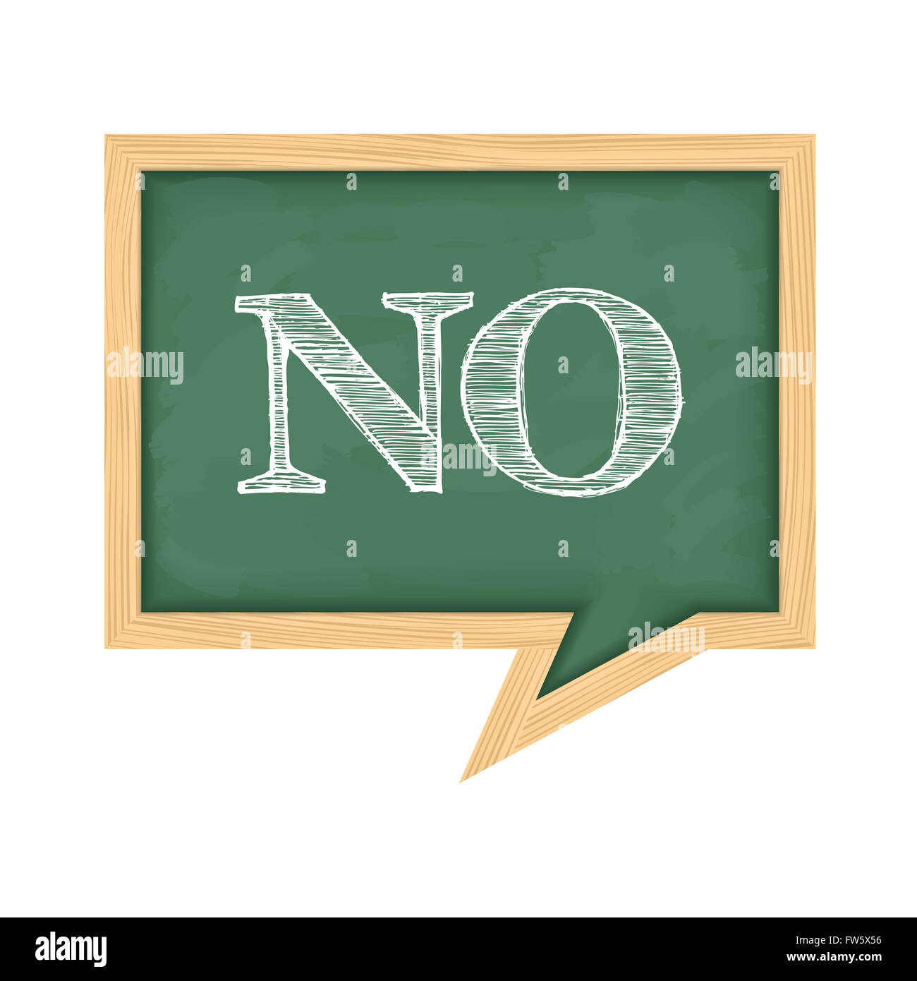 The word No on blackboard Stock Photo - Alamy