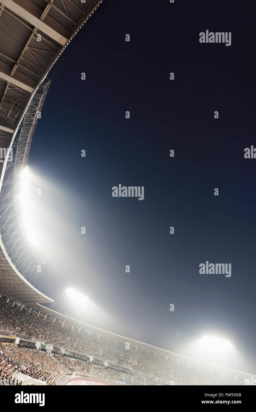 View of stadium lights at night Stock Photo - Alamy