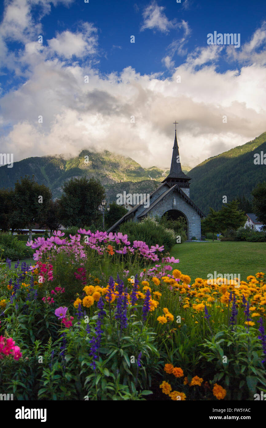 Chamonix France with spectacular alps and clouds in the background ...