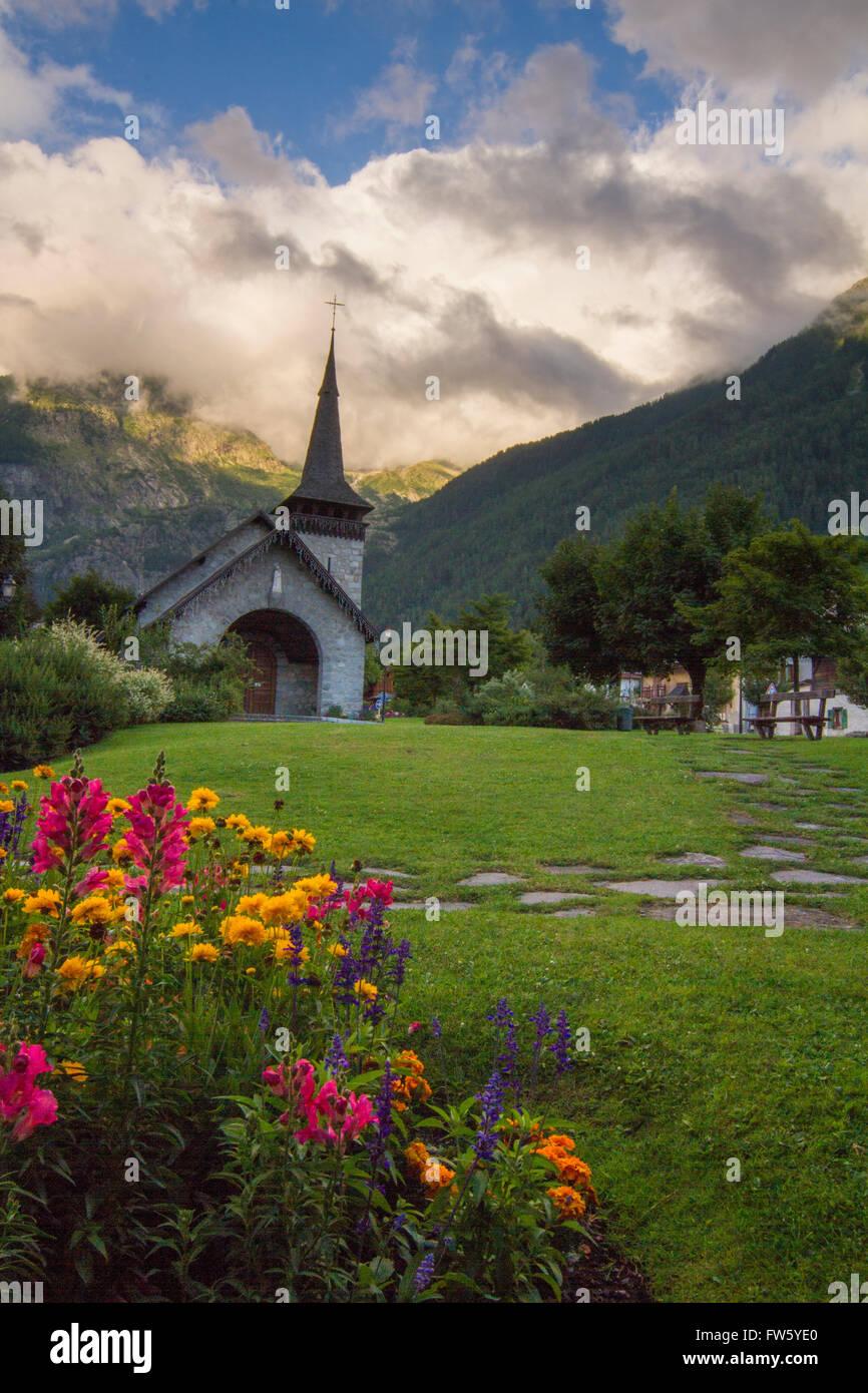 Chamonix France with spectacular alps and clouds in the background ...