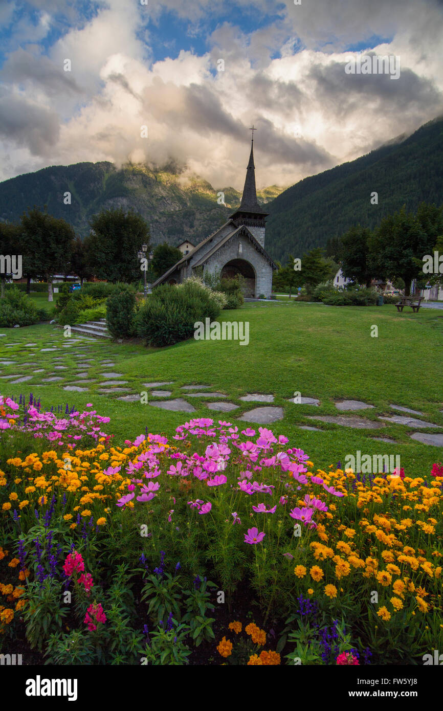 Chamonix France with spectacular alps and clouds in the background ...