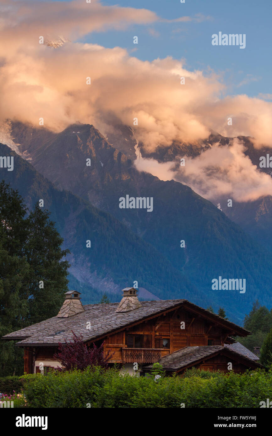 Chamonix France with spectacular alps and clouds in the background ...