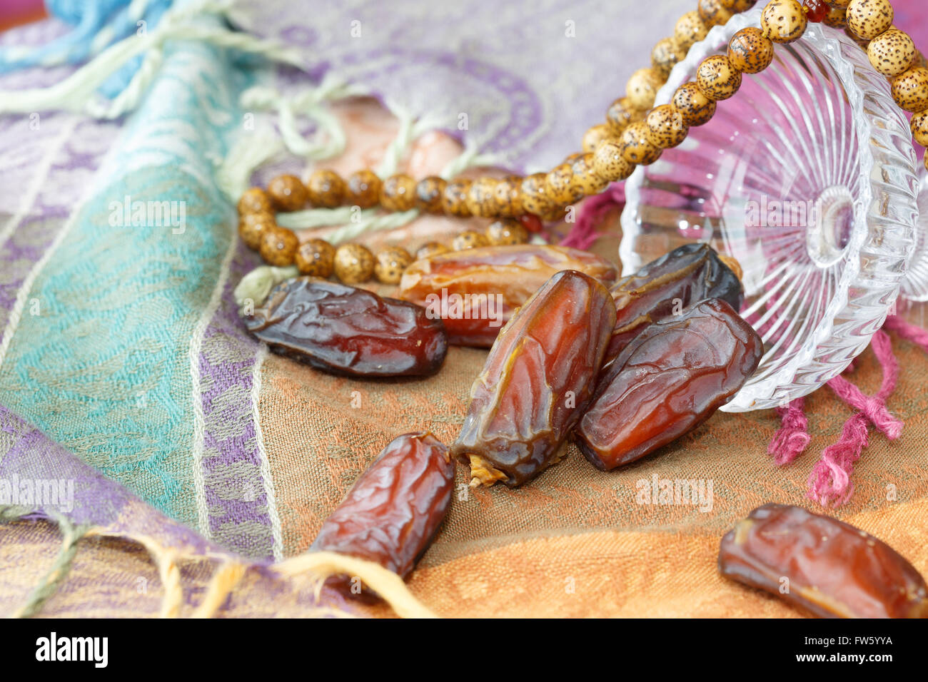 Arabia dates on the Mediterranean style scarf Stock Photo - Alamy