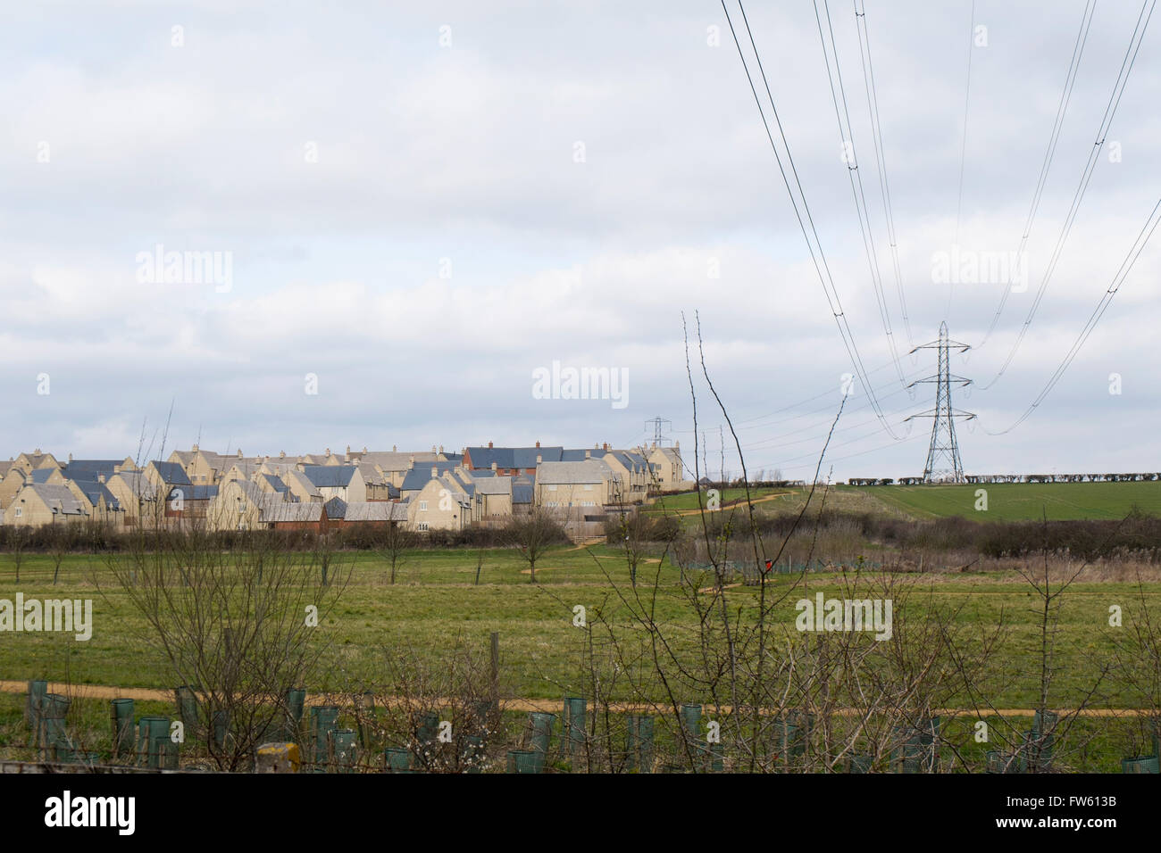 Pylon next to houses hi-res stock photography and images - Alamy