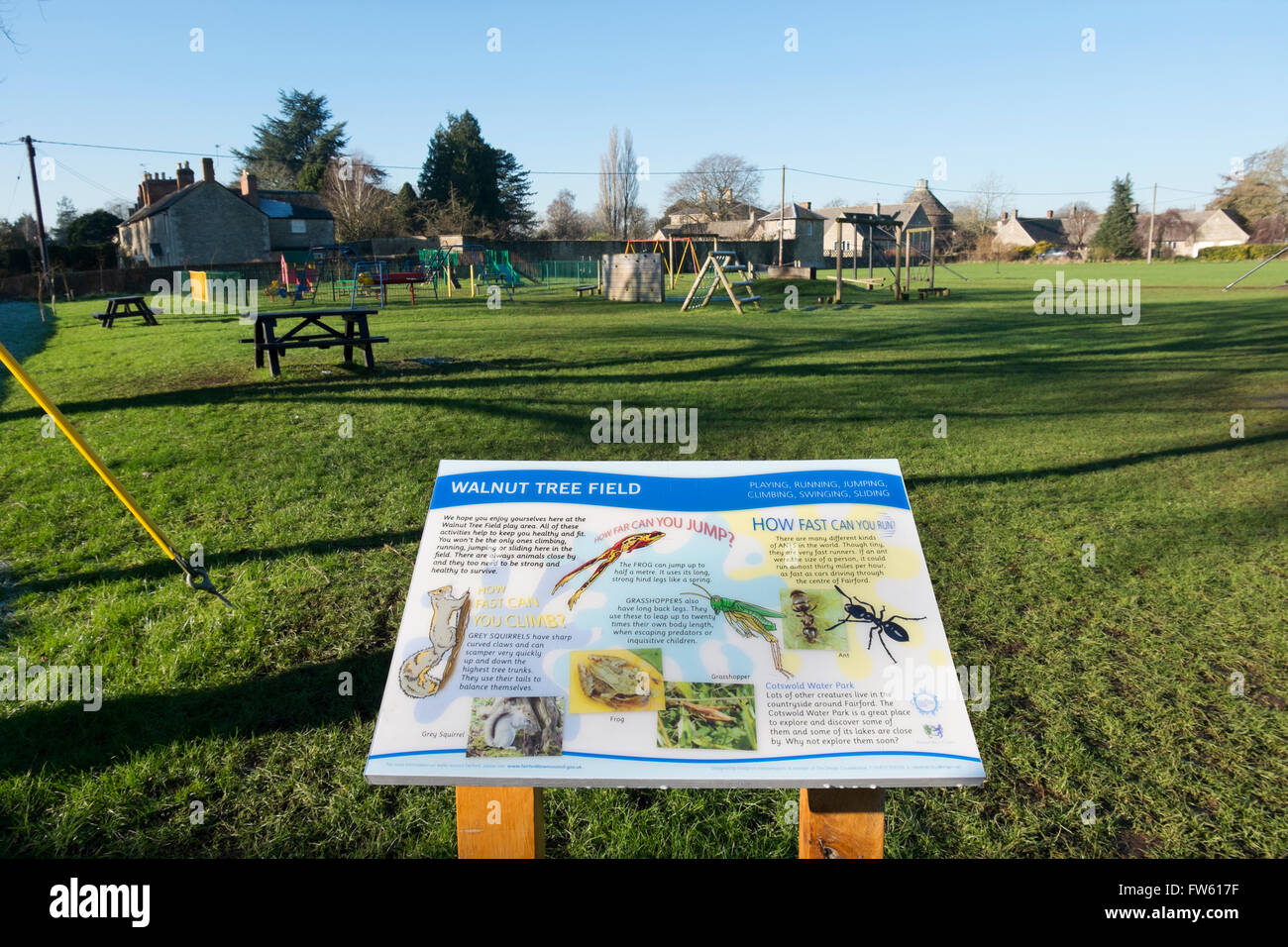 Walnut Tree Field playground in Fairford, Gloucestershire, UK Stock ...