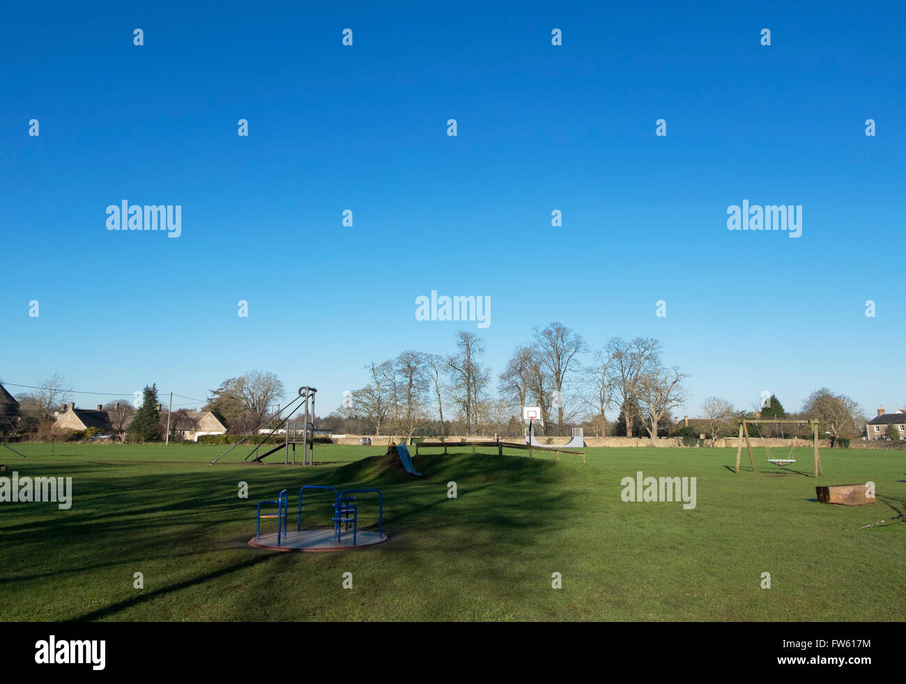 Walnut Tree Field playground in Fairford, Gloucestershire, UK Stock ...