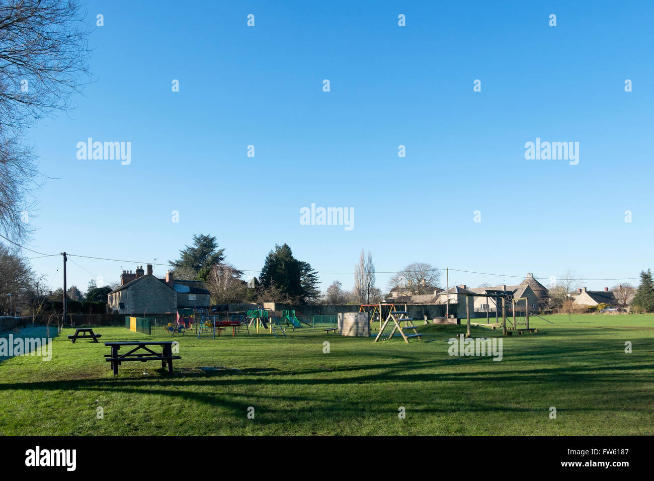Walnut Tree Field playground in Fairford, Gloucestershire, UK Stock ...