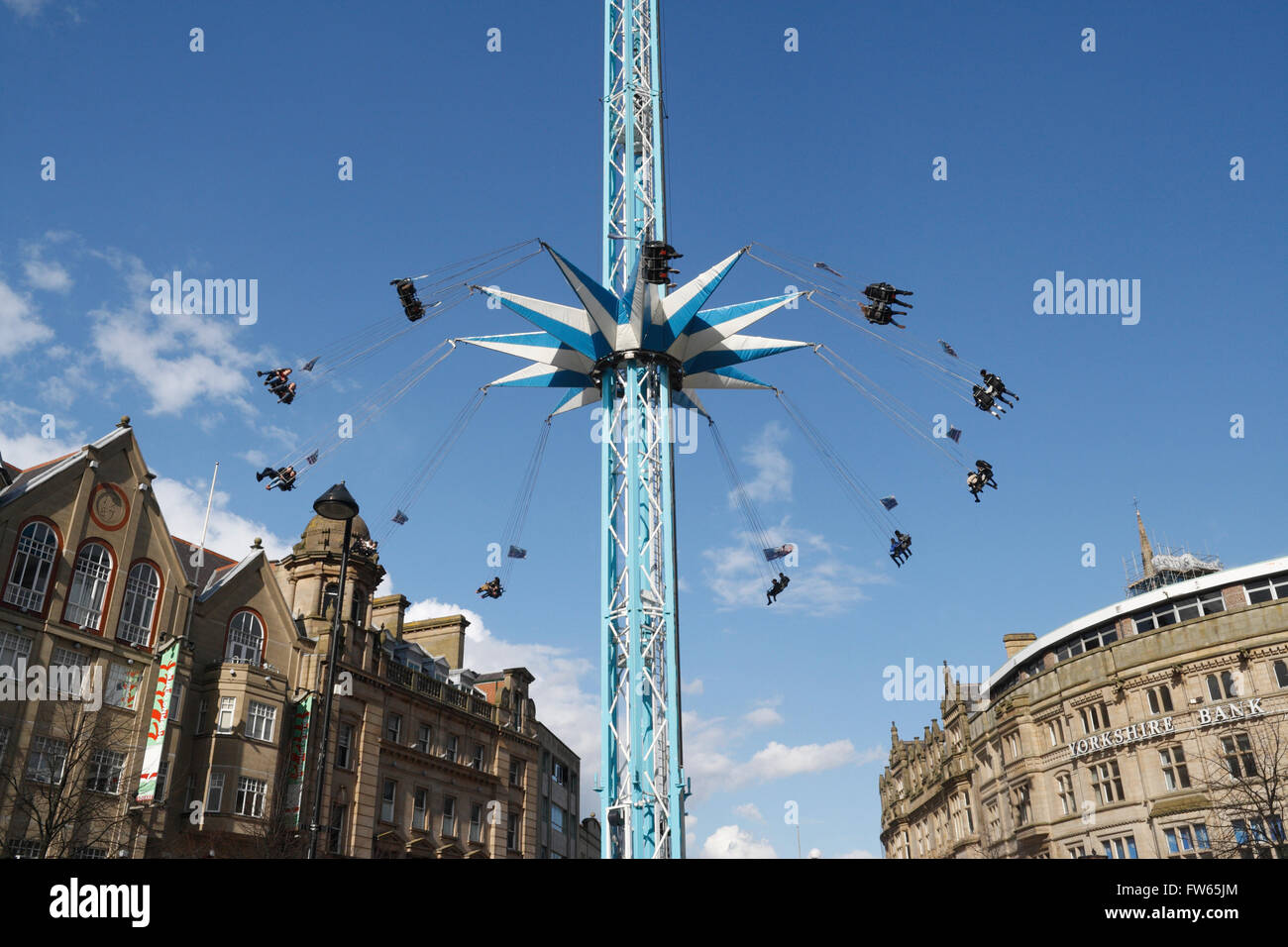 Starflyer Carousel ride in Sheffield city centre England UK funfair ...