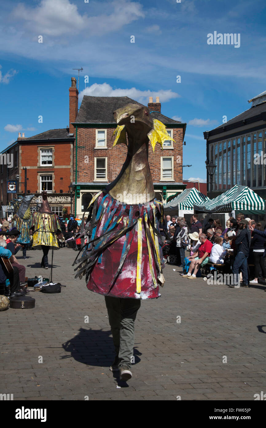 Mythological dragon dancing at The Stockport Folk Festival 2015 ...