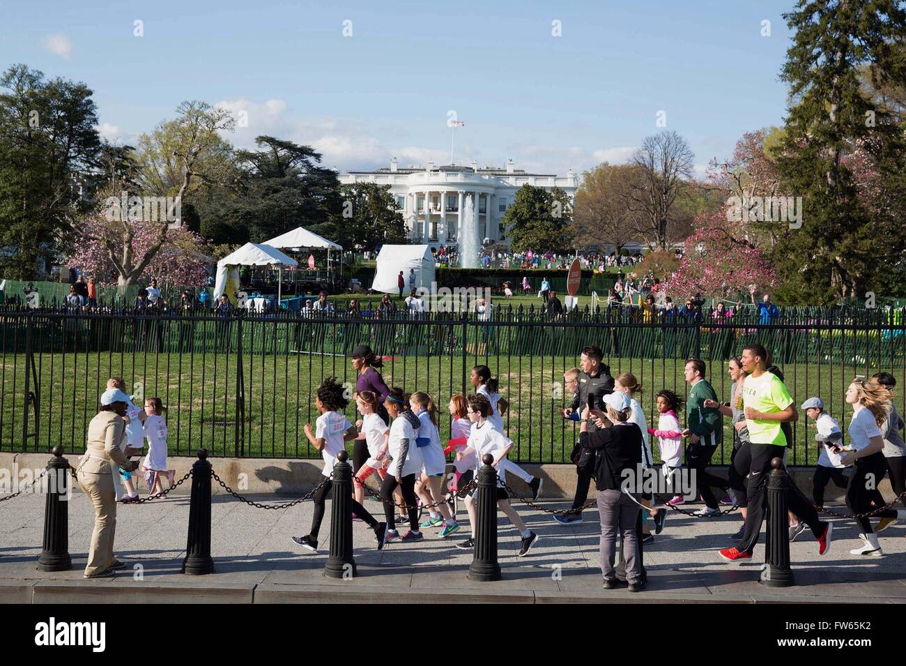 U.S First Lady Michelle Obama participates in the final heat of the Fun ...