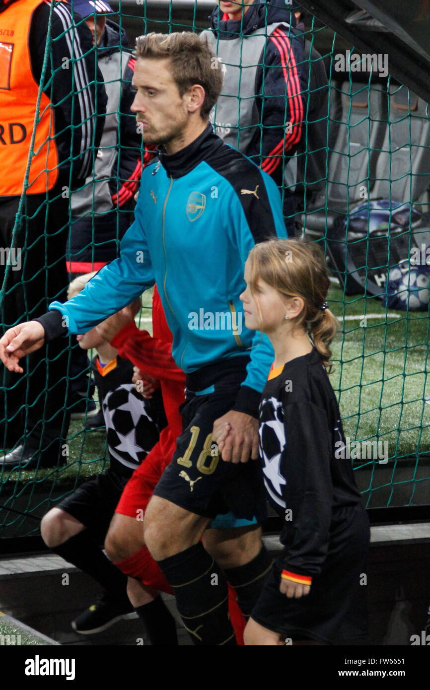 Nacho Monreal in action during the match Champions League Bayern Munich ...