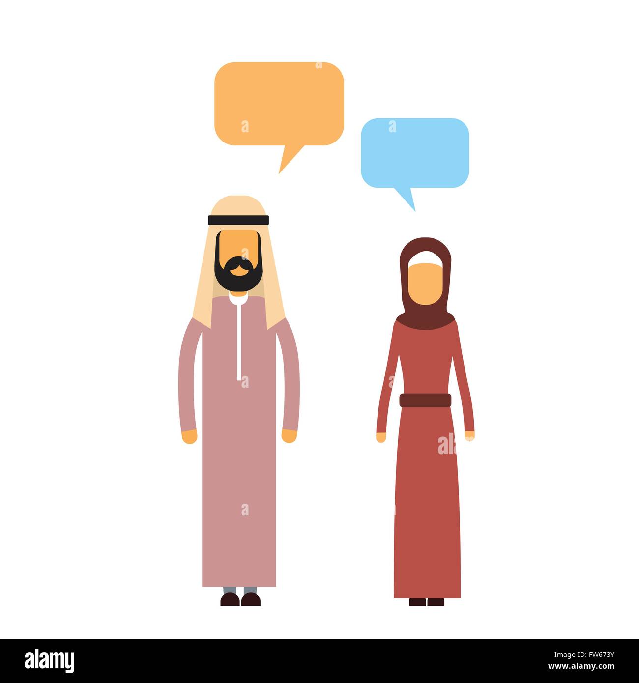 Arab Couple People Talking Chat Communication Social Network Stock ...