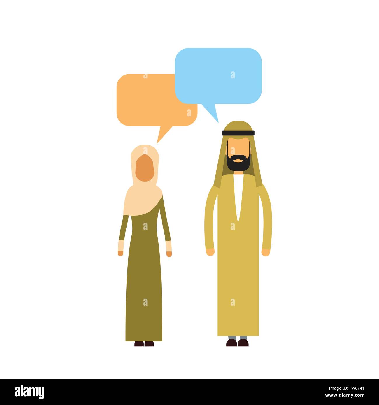 Arab Couple People Talking Chat Communication Social Network Stock ...