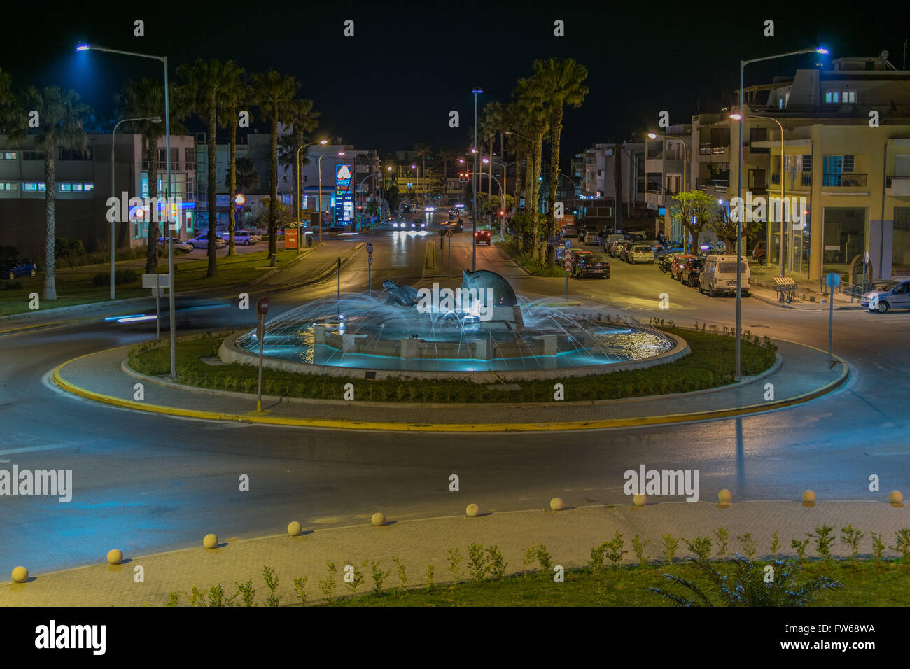 Square of Kos, by night Stock Photo - Alamy
