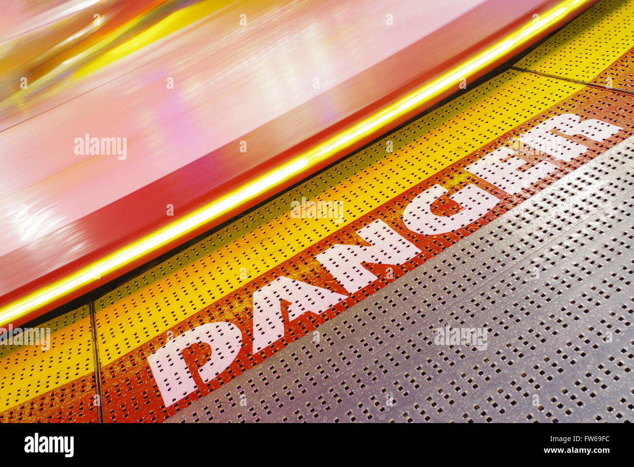 Word DANGER written on a funfair attraction floor Stock Photo - Alamy