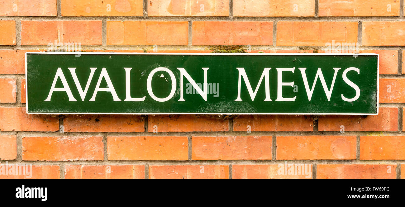 Avalon Mews - street / road name Stock Photo - Alamy