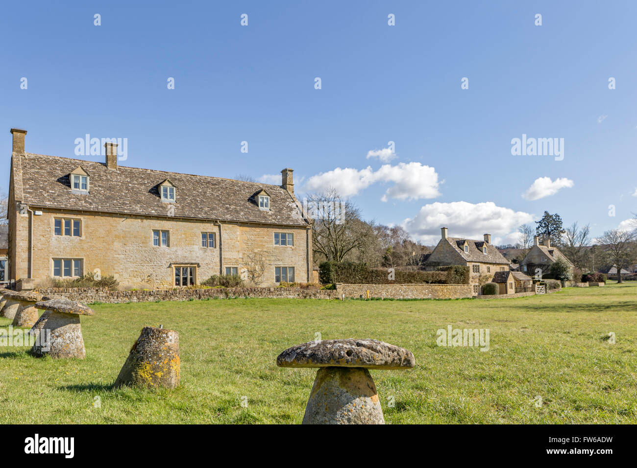 The Cotswold village of Wyck Rissington, Gloucestershire, England, UK ...
