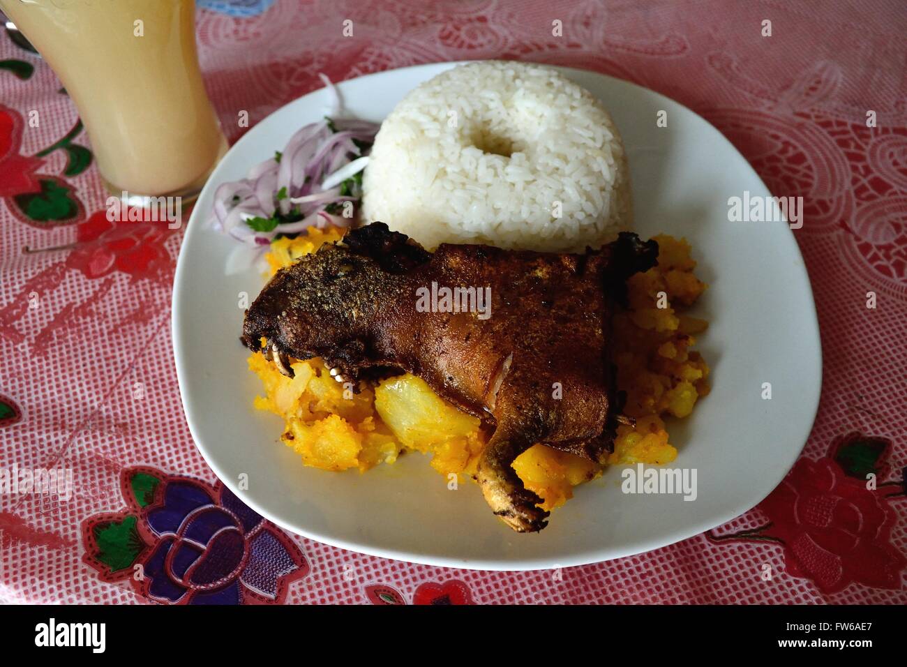 Cuy - Typical food in restaurant " La Samaritana Square " in ...