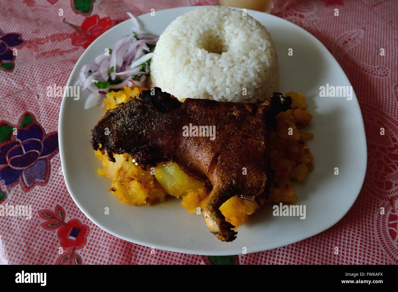 Cuy - Typical food in restaurant " La Samaritana Square " in ...