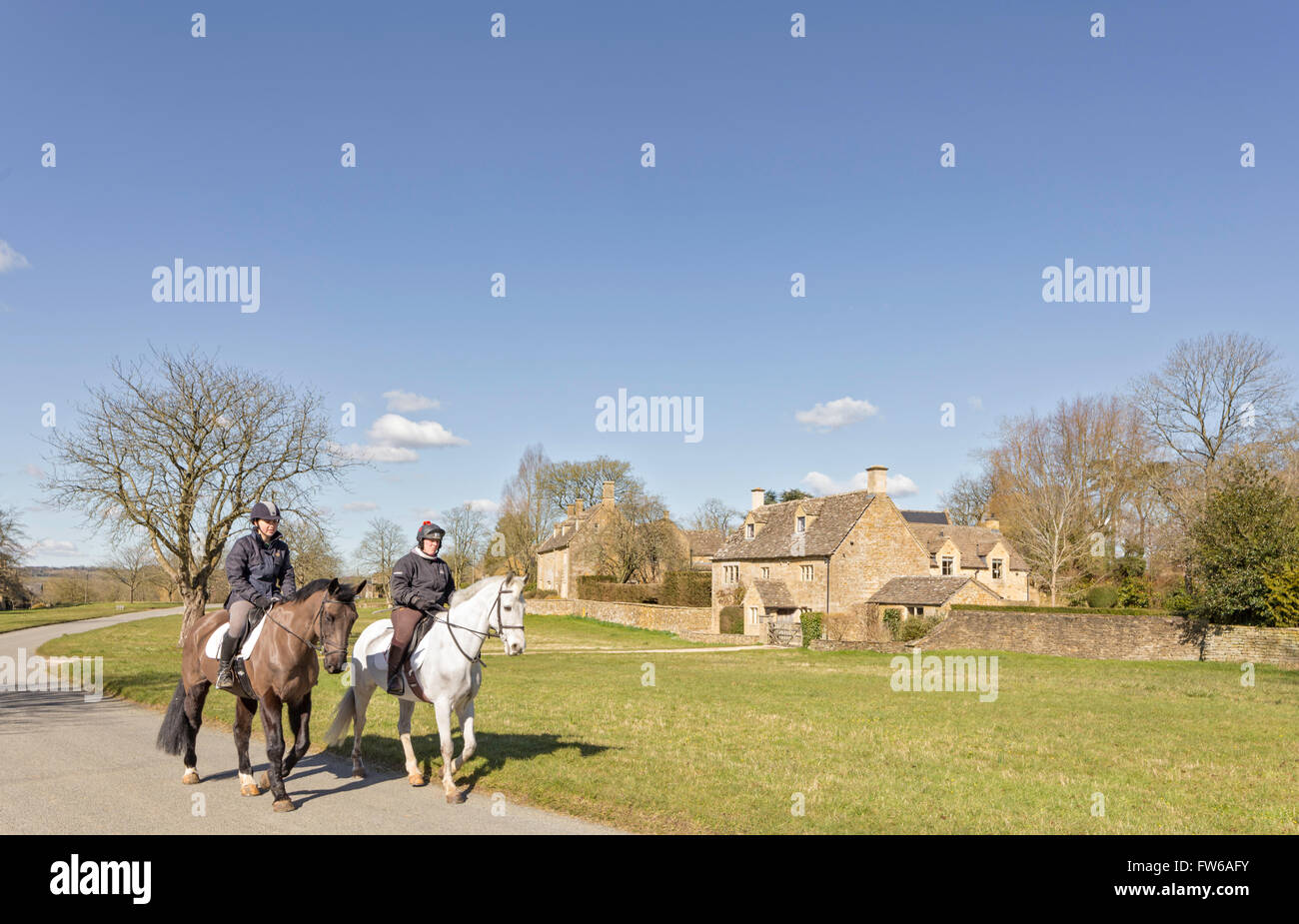 The Cotswold village of Wyck Rissington, Gloucestershire, England, UK ...