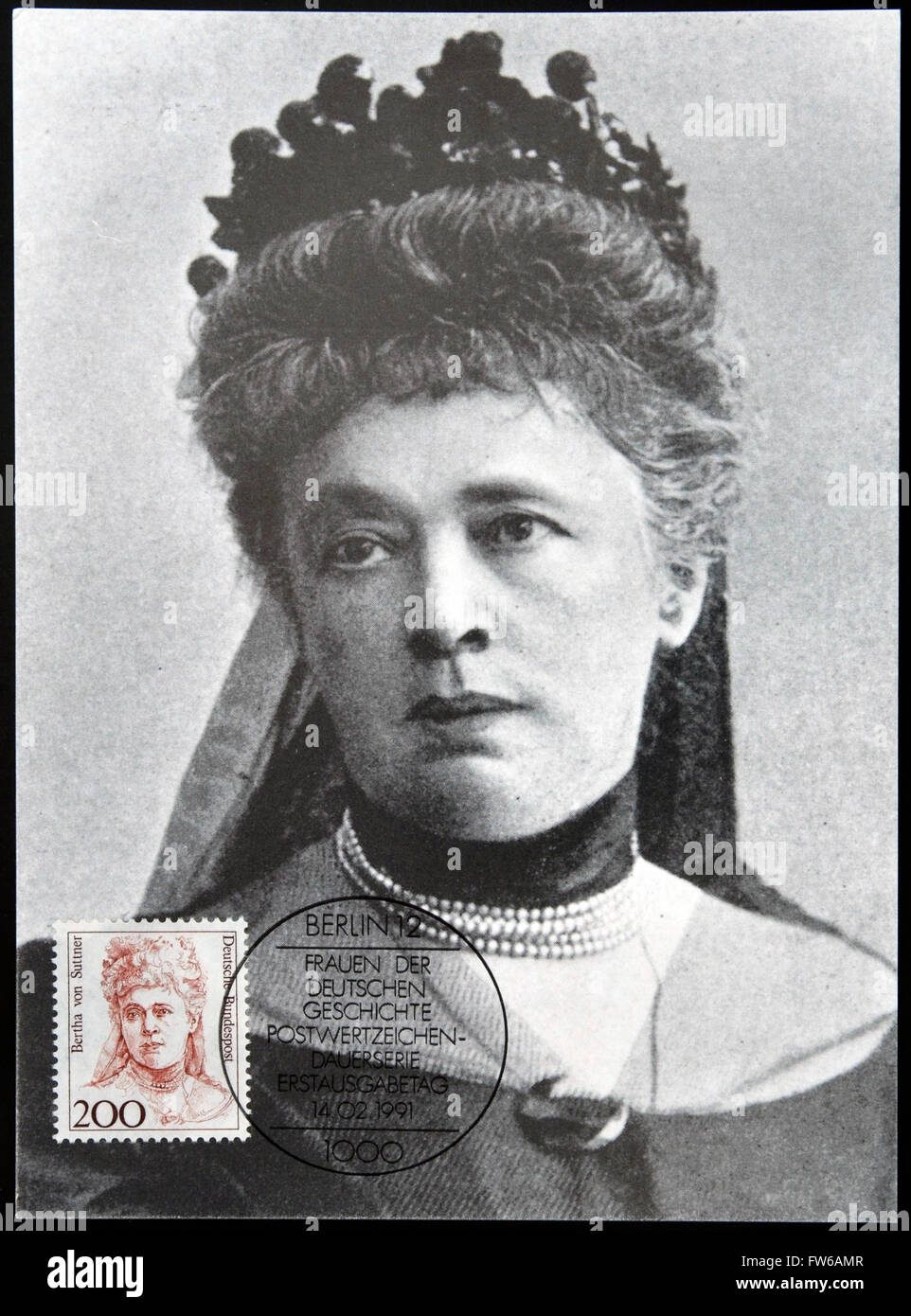 GERMANY - CIRCA 1991: A stamp printed in Germany shows Bertha von ...