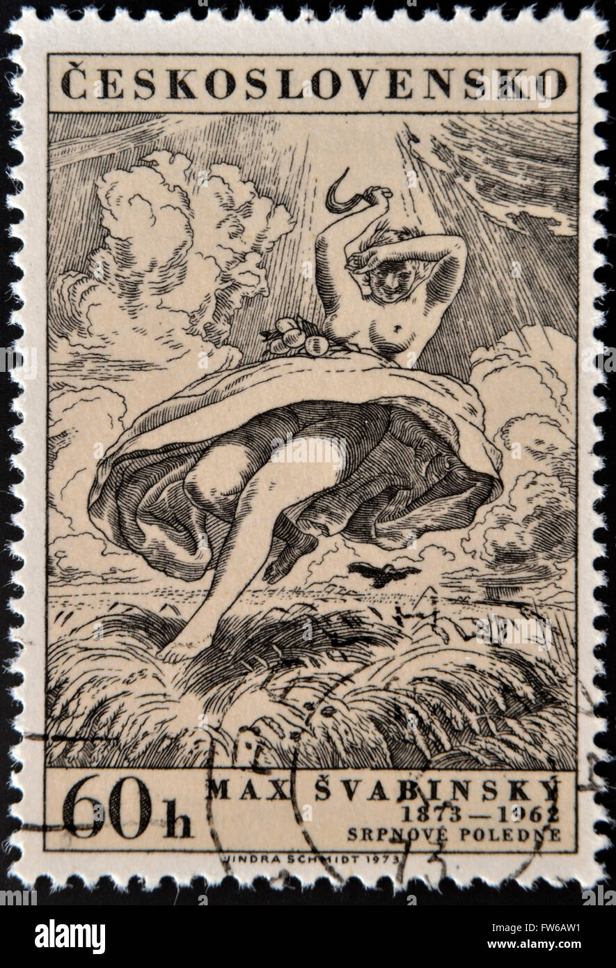 CZECHOSLOVAKIA - CIRCA 1973: stamp printed in Czechoslovakia shows draw ...
