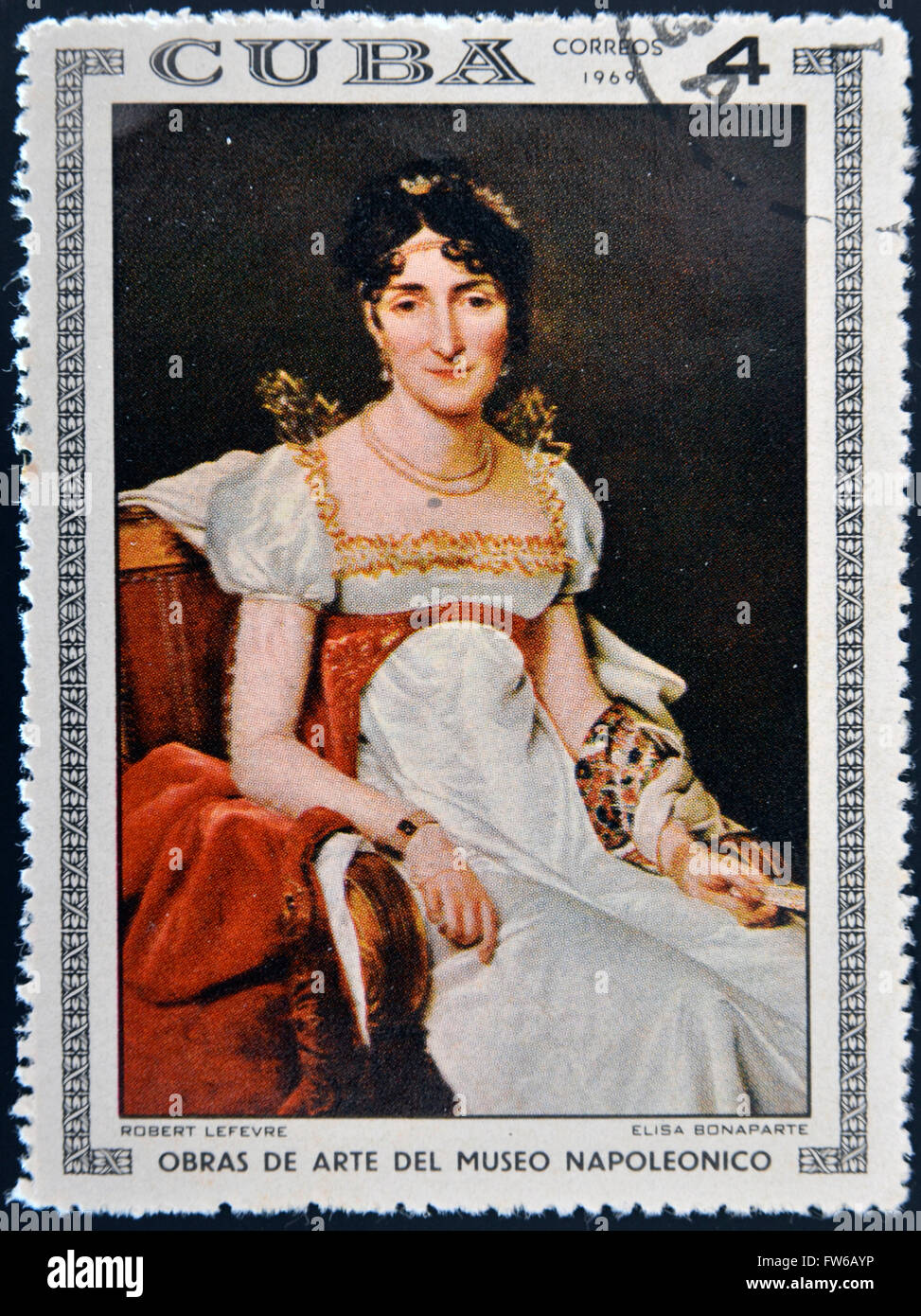 CUBA - CIRCA 1969: Stamp printed in Cuba dedicated to Artworks Napoleon ...