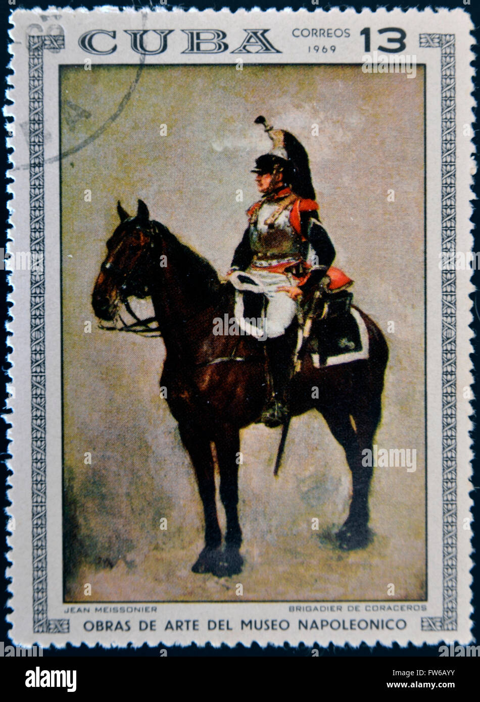 CUBA - CIRCA 1969: Stamp printed in Cuba dedicated to Artworks Napoleon ...